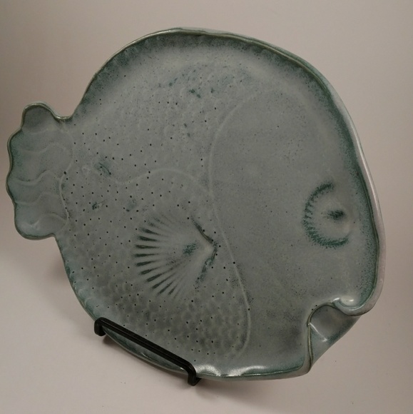 Unk | Accents | Blue Ceramic Handcrafted Fish Plate Tray | Poshmark